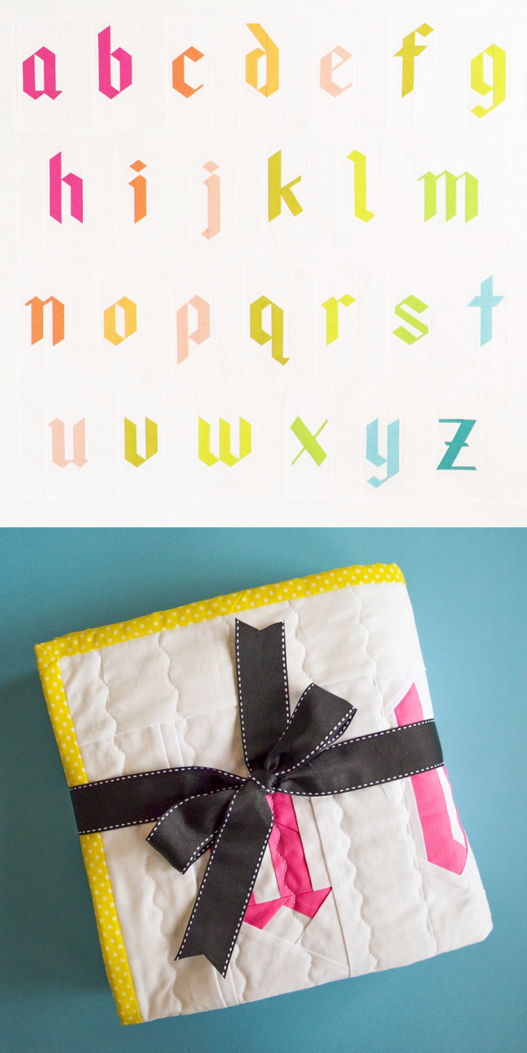 Blackletter Paper Pieced Alphabet Quilt – Patch + Dot